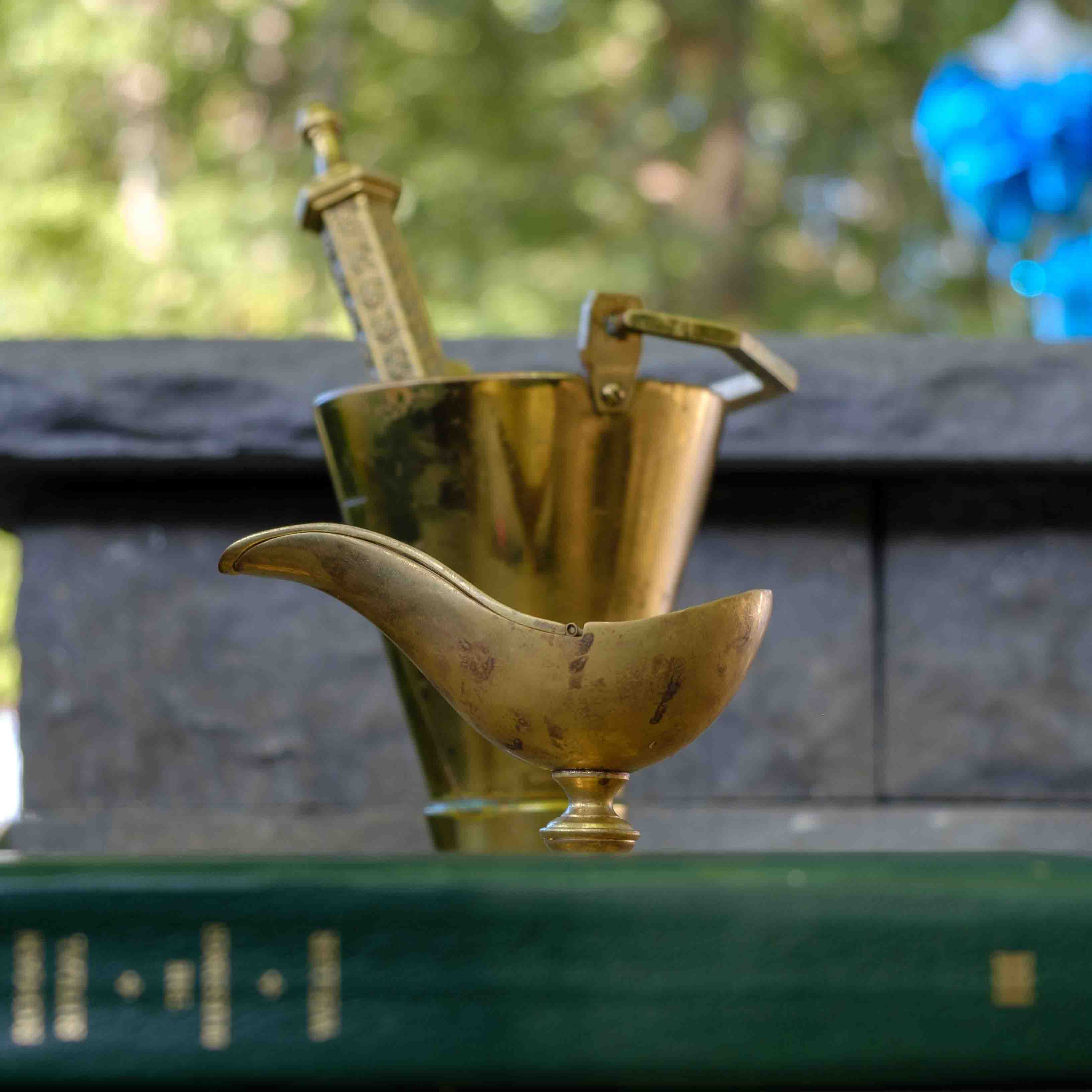 Holy Items for Blessing (Aspergillum, Aspersorium, and Incense Boat ...