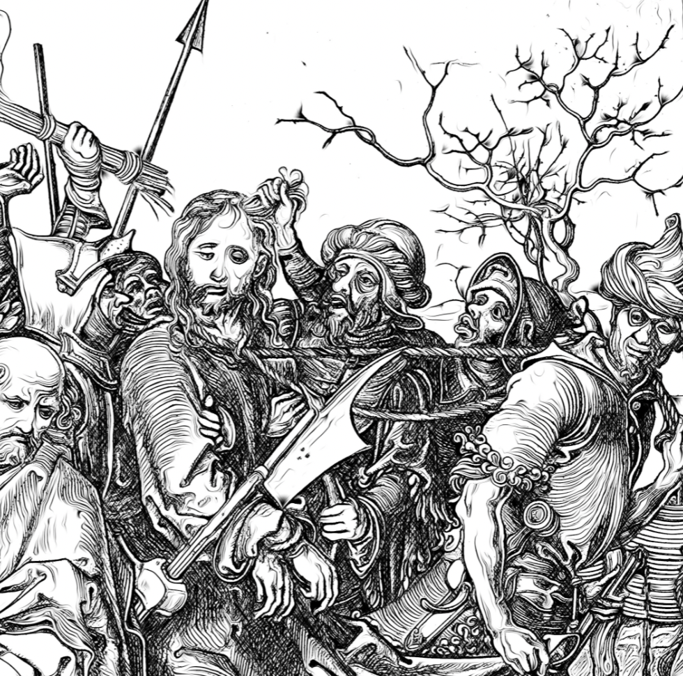 Christ Taken Captive - Bible Coloring Page