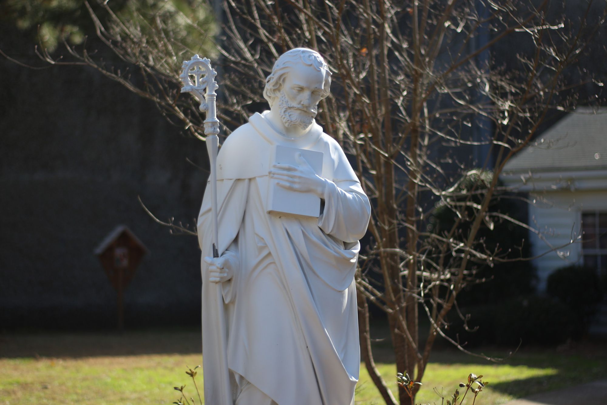 Saint Benedict Statue - Catholic Stock Photo