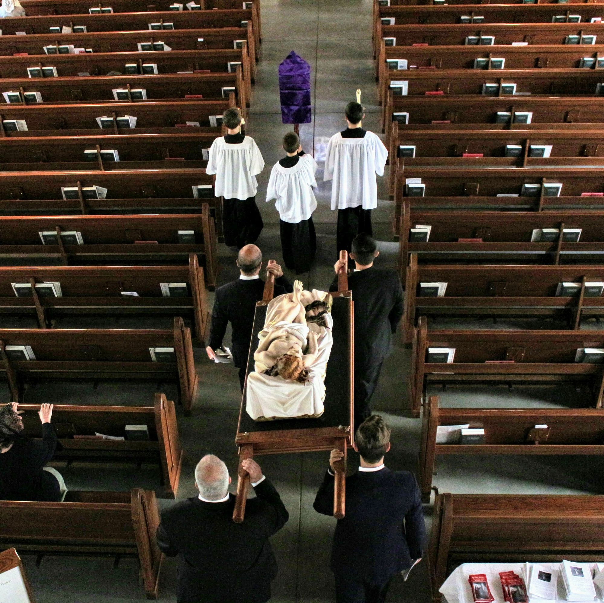 Latin Mass Good Friday Procession - Catholic Stock Photo