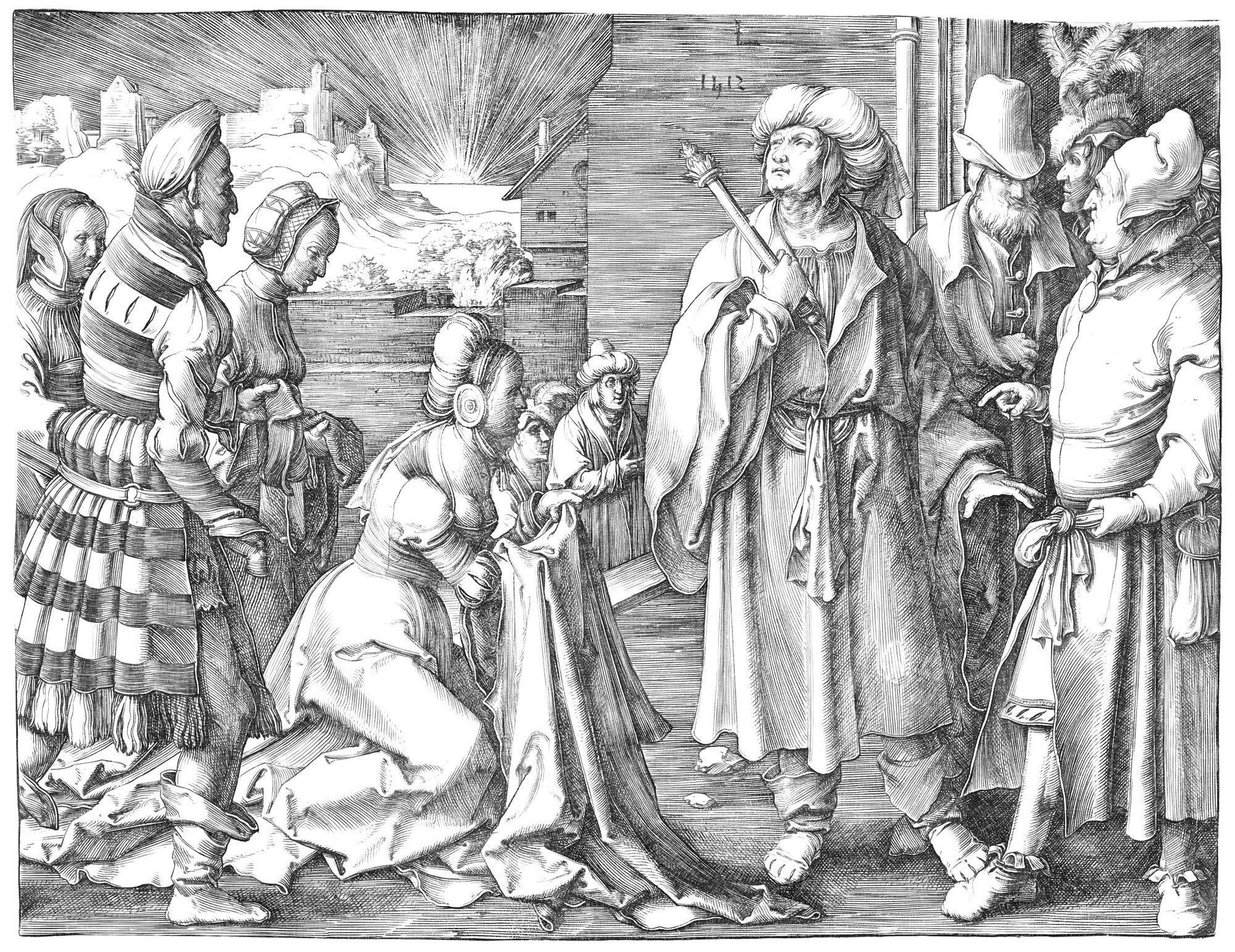 Potiphar's Wife Accusing Joseph (1512) by Lucas Huygensz van Leyden ...