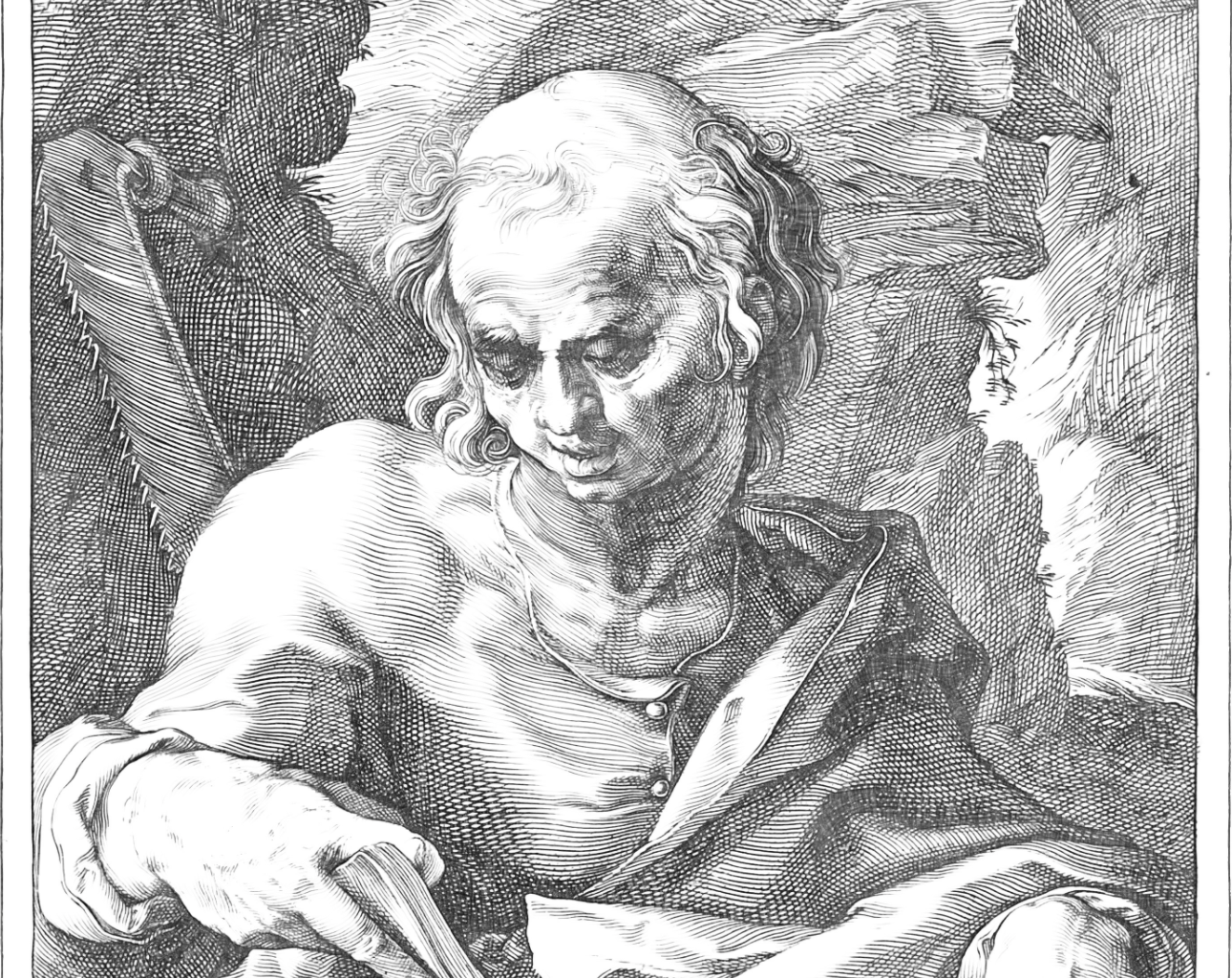 Saint Simon (1589) by Hendrick Goltzius - Catholic Coloring Page