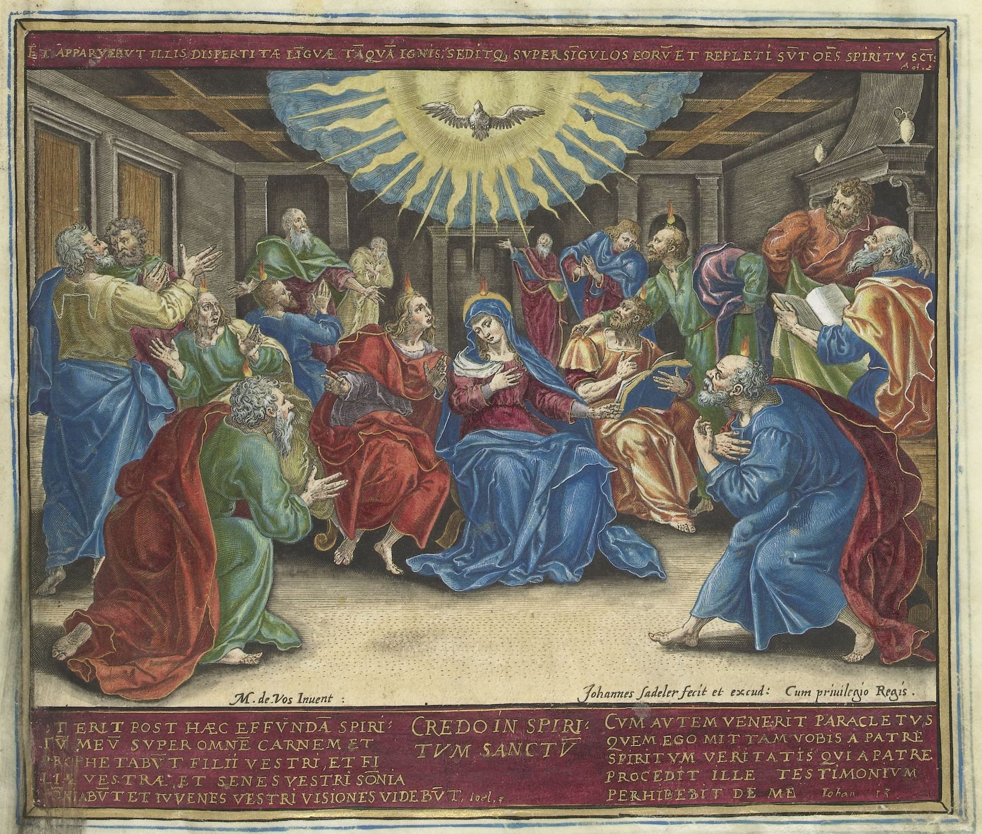 Outpouring of the Holy Spirit (1579) by Johann Sadeler - Public Domain ...