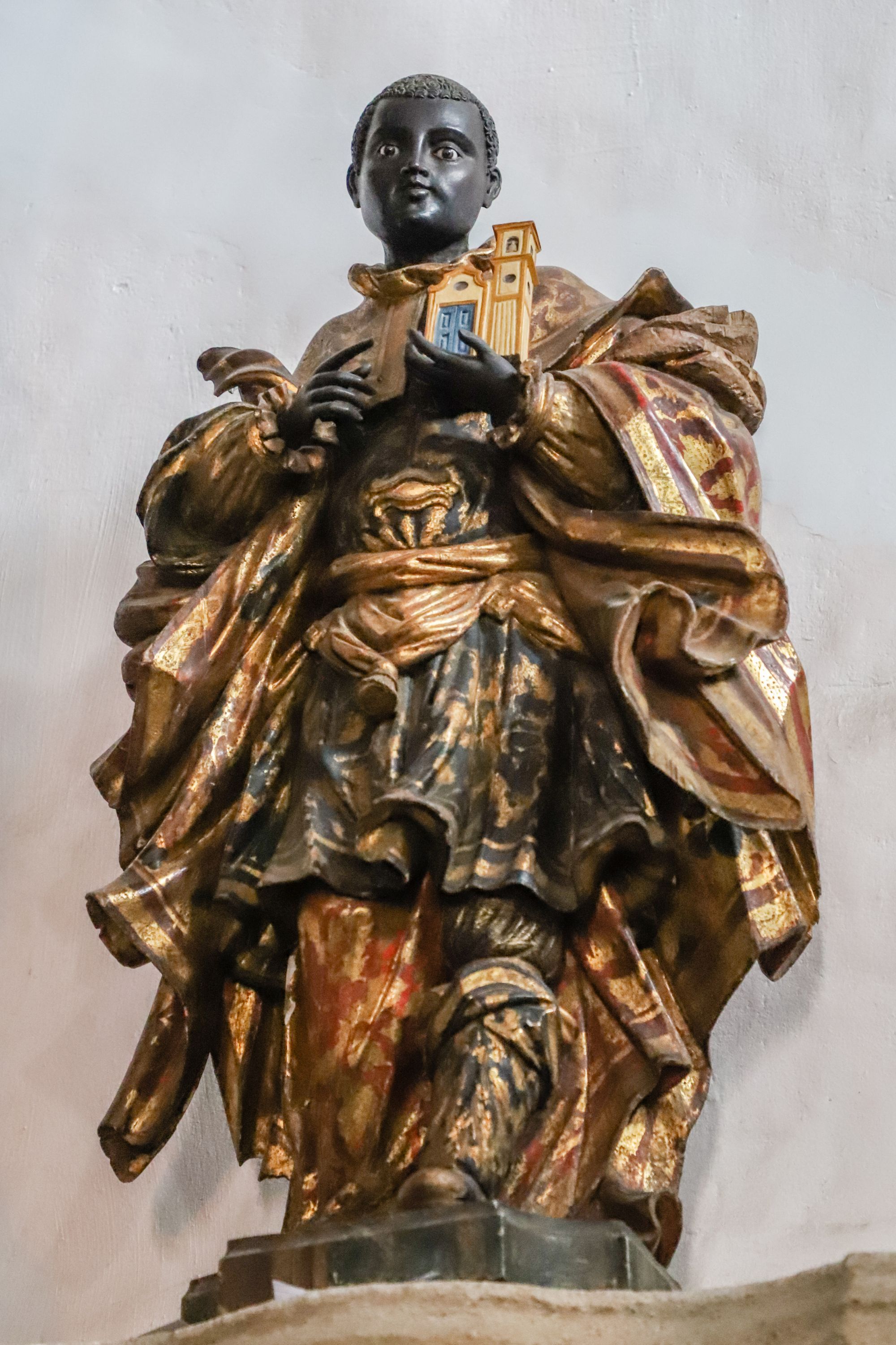 Statue of Saint Elesbaan (Kaleb of Axum) - Catholic Stock Photo