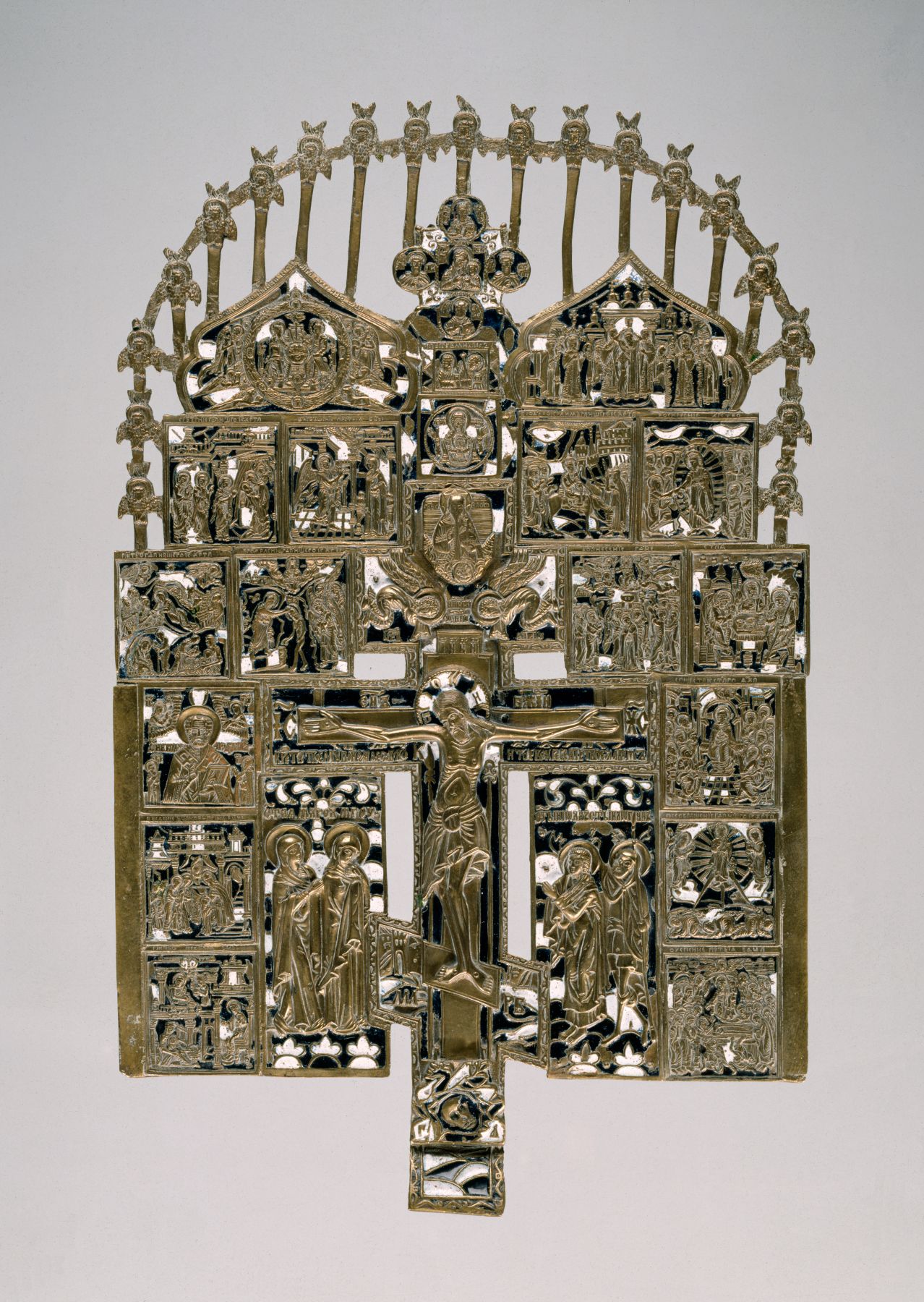 Crucifixion with Saints and Church Feasts (19th Century, Russian ...