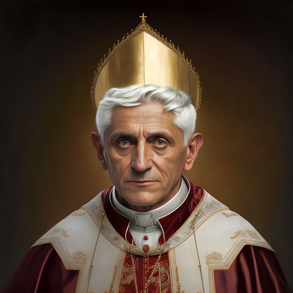 Pope Benedict XVI (2022) - Public Domain Catholic Painting