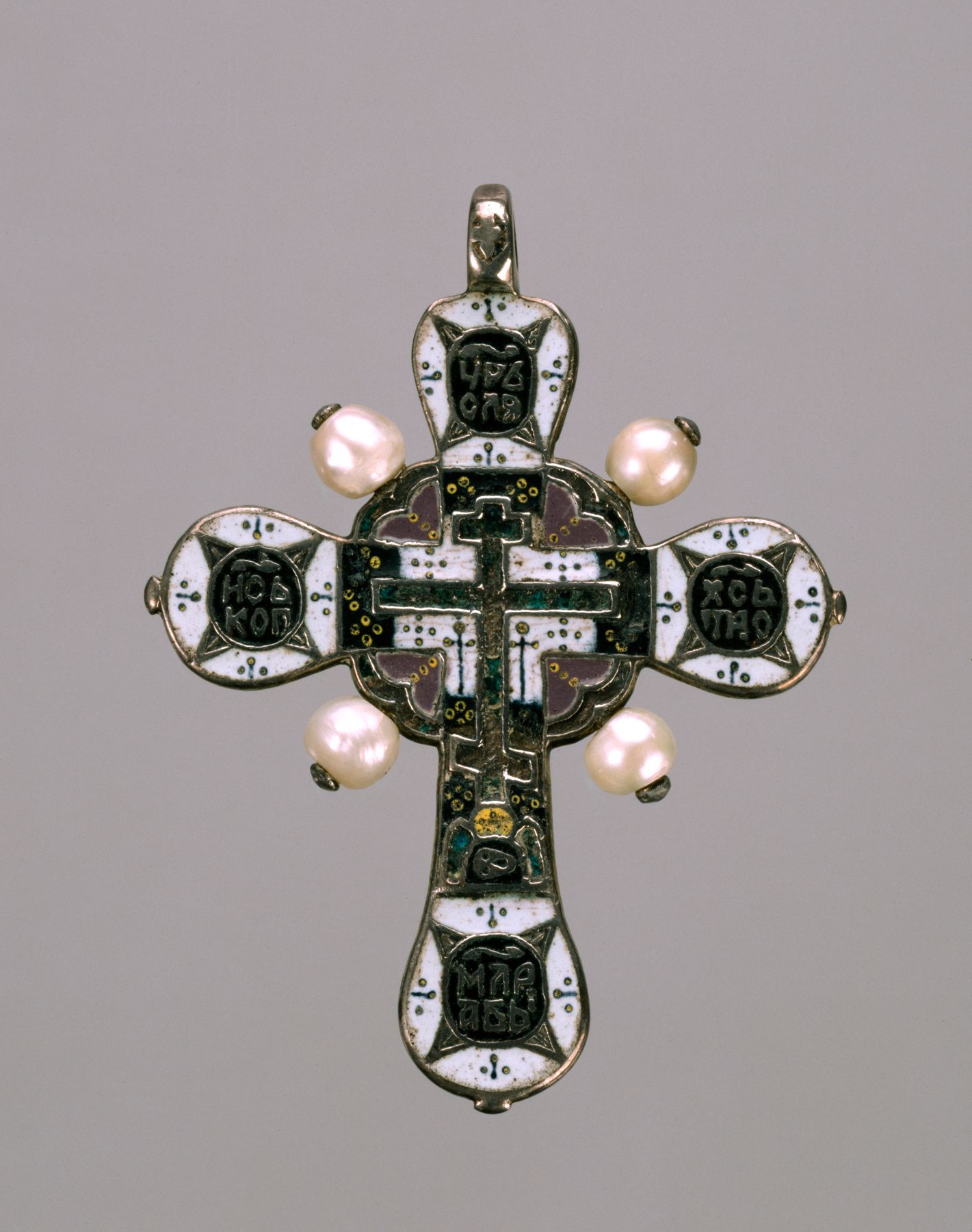 Pendant Cross (Russian, 1700) - Byzantine Stock Photo