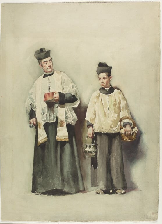 Priest and Boy (1865-1880) by Lawrence Carmichael Earle - Public Domain ...