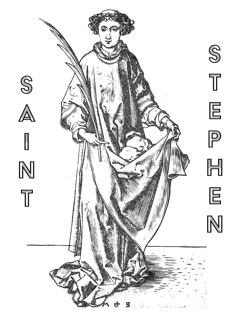 Saint Stephen - Catholic Coloring Page