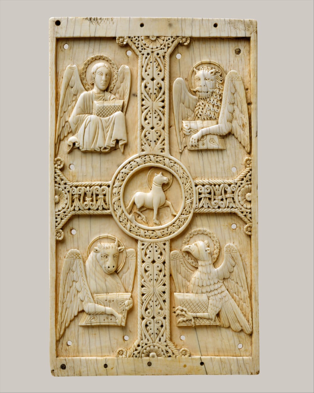 Plaque with Agnus Dei on a Cross between Emblems of the Four ...