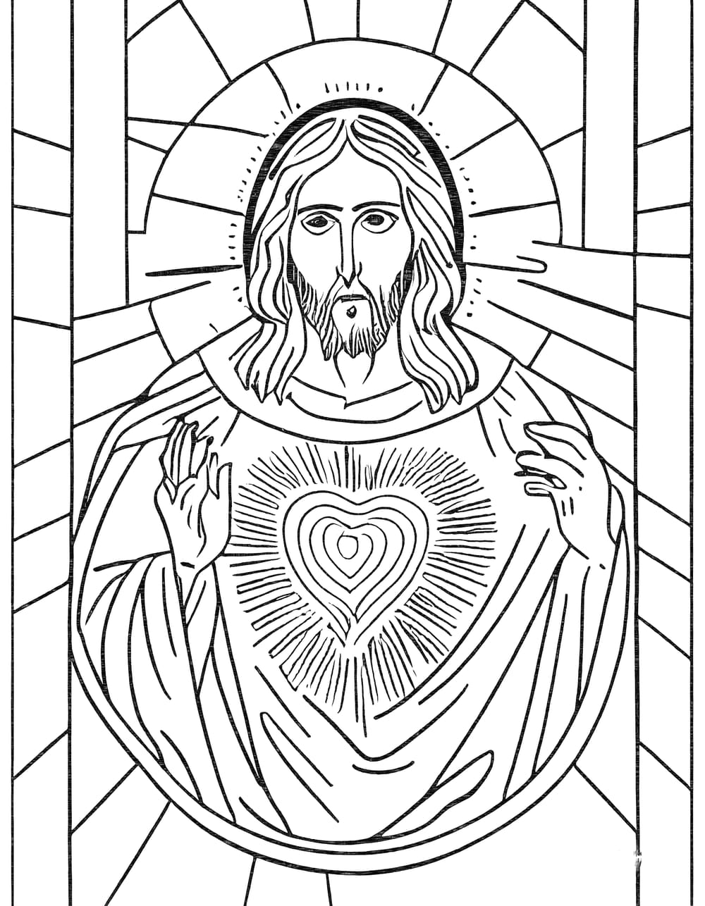 Sacred Heart - Catholic Coloring Page