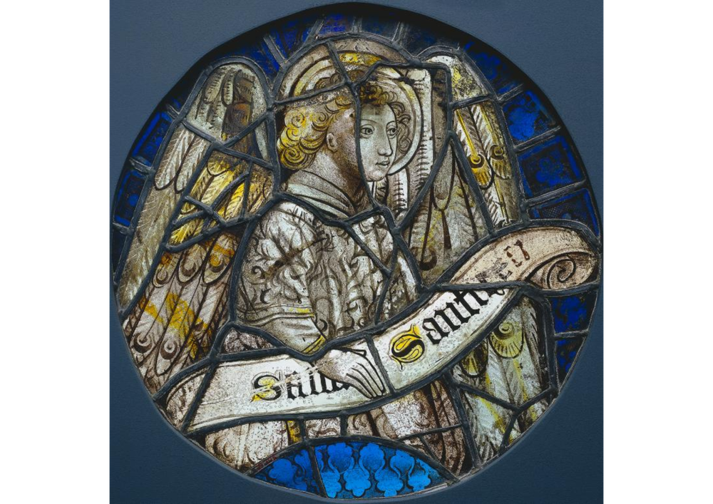 Stained Glass Roundel with an Angel Holding a Scroll (1425–1450 ...