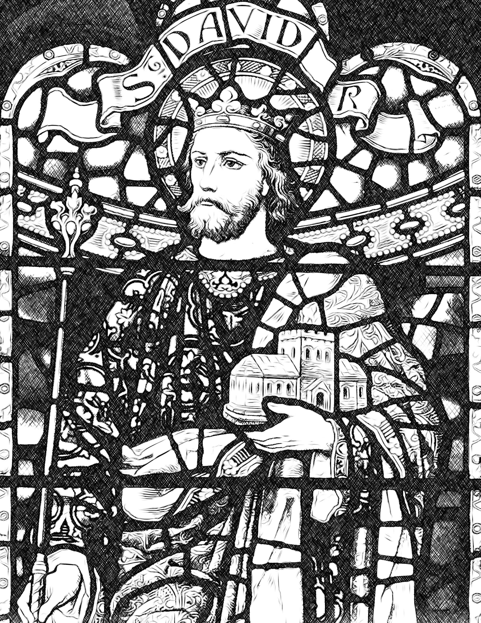 Saint David IV - Catholic Coloring Page