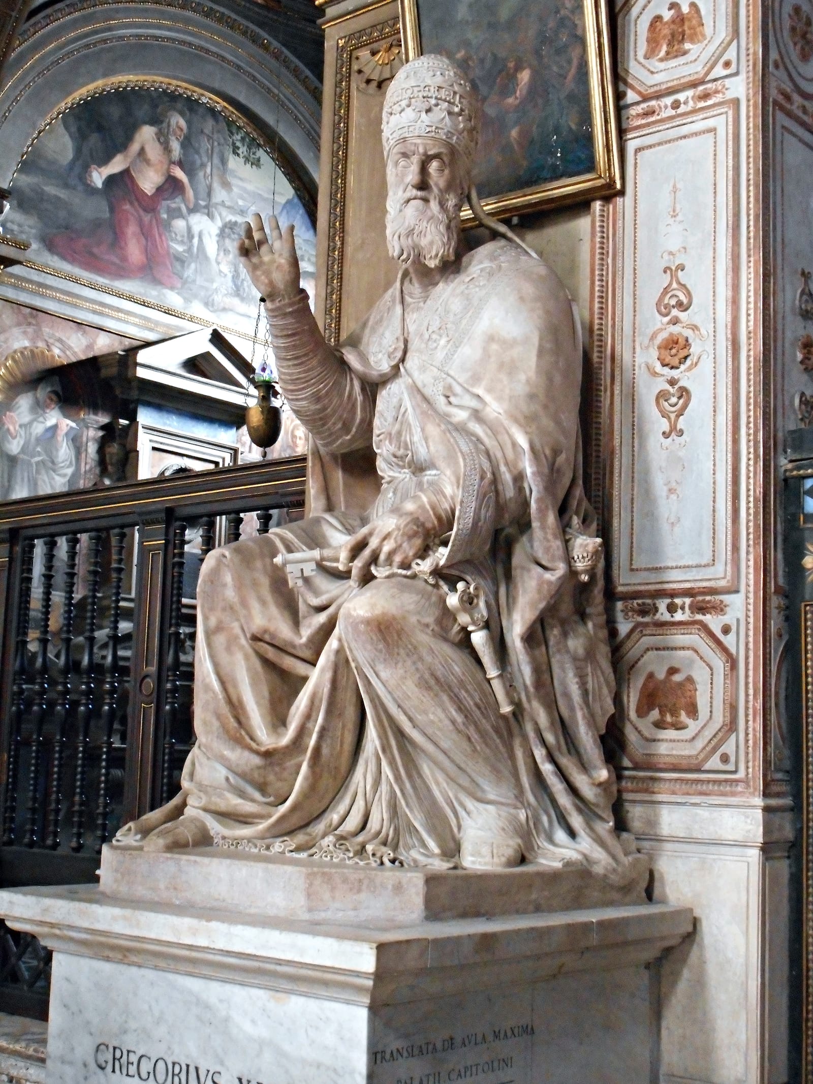 Pope Gregory XIII Statue by Pietro Paolo Olivieri - Catholic Stock Photo
