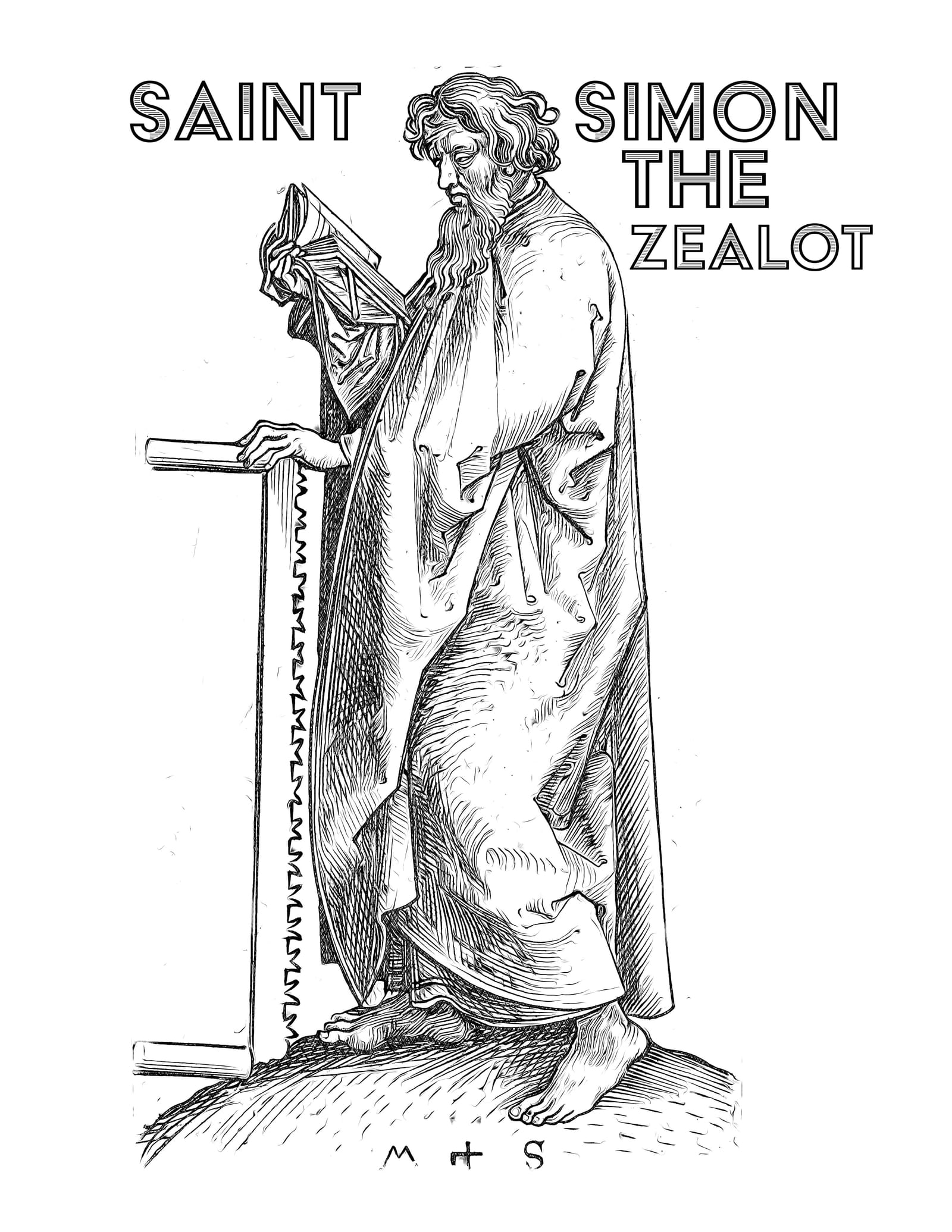 Saint Simon the Zealot - Catholic Coloring Page