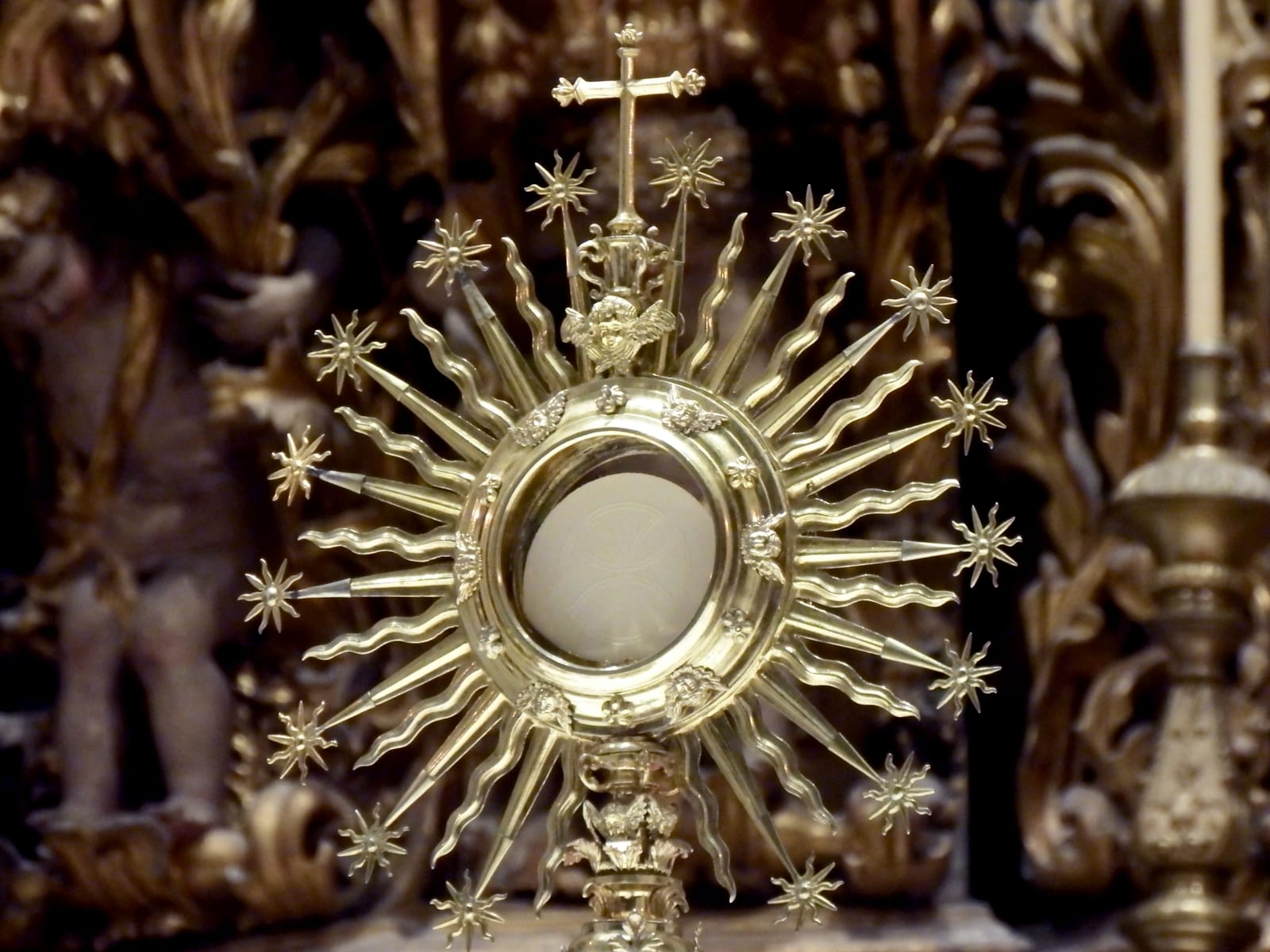 Monstrance at Benediction - Catholic Stock Photo