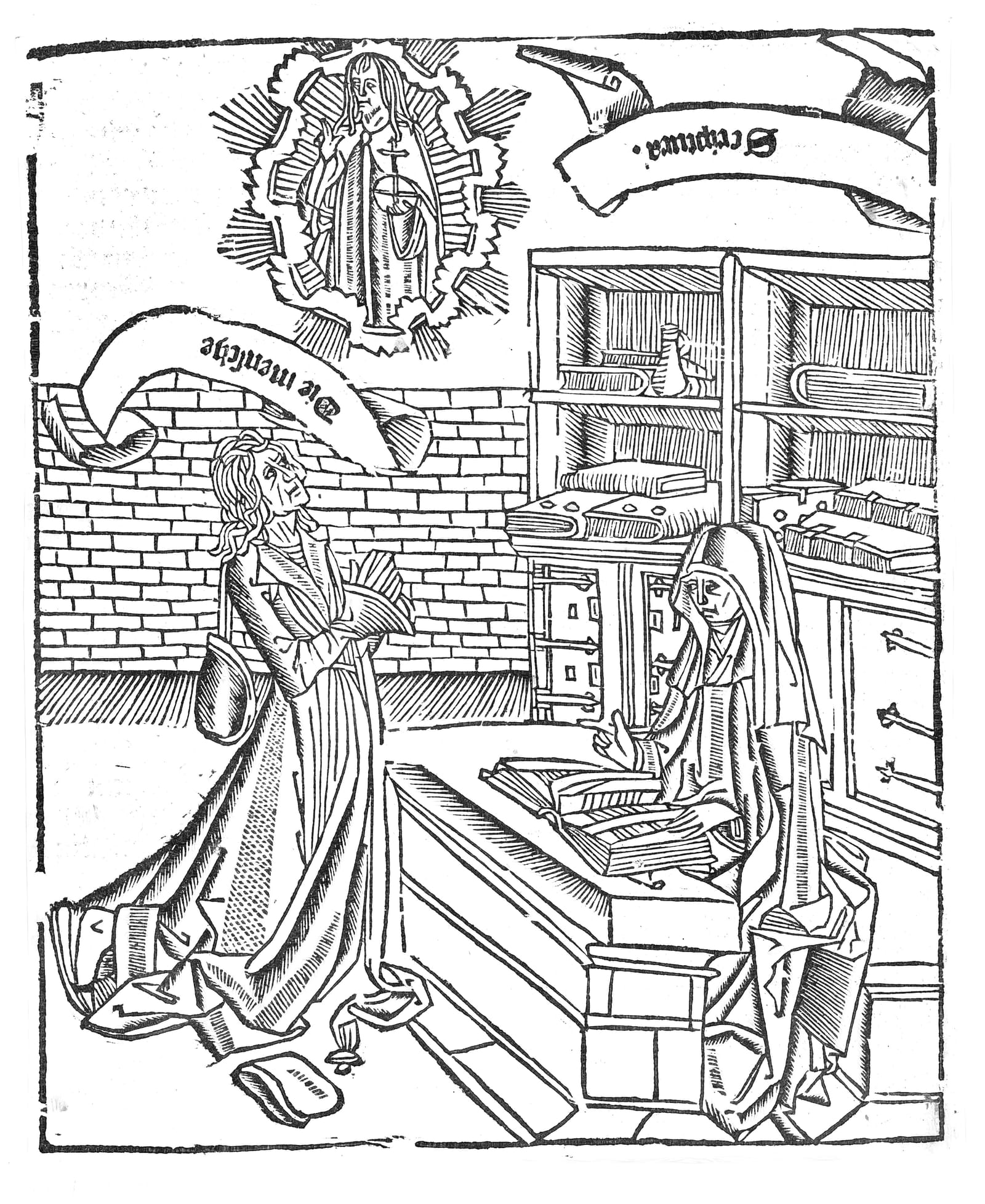 Christ and Scripture (1503) by Master of Delft - Catholic Coloring Page