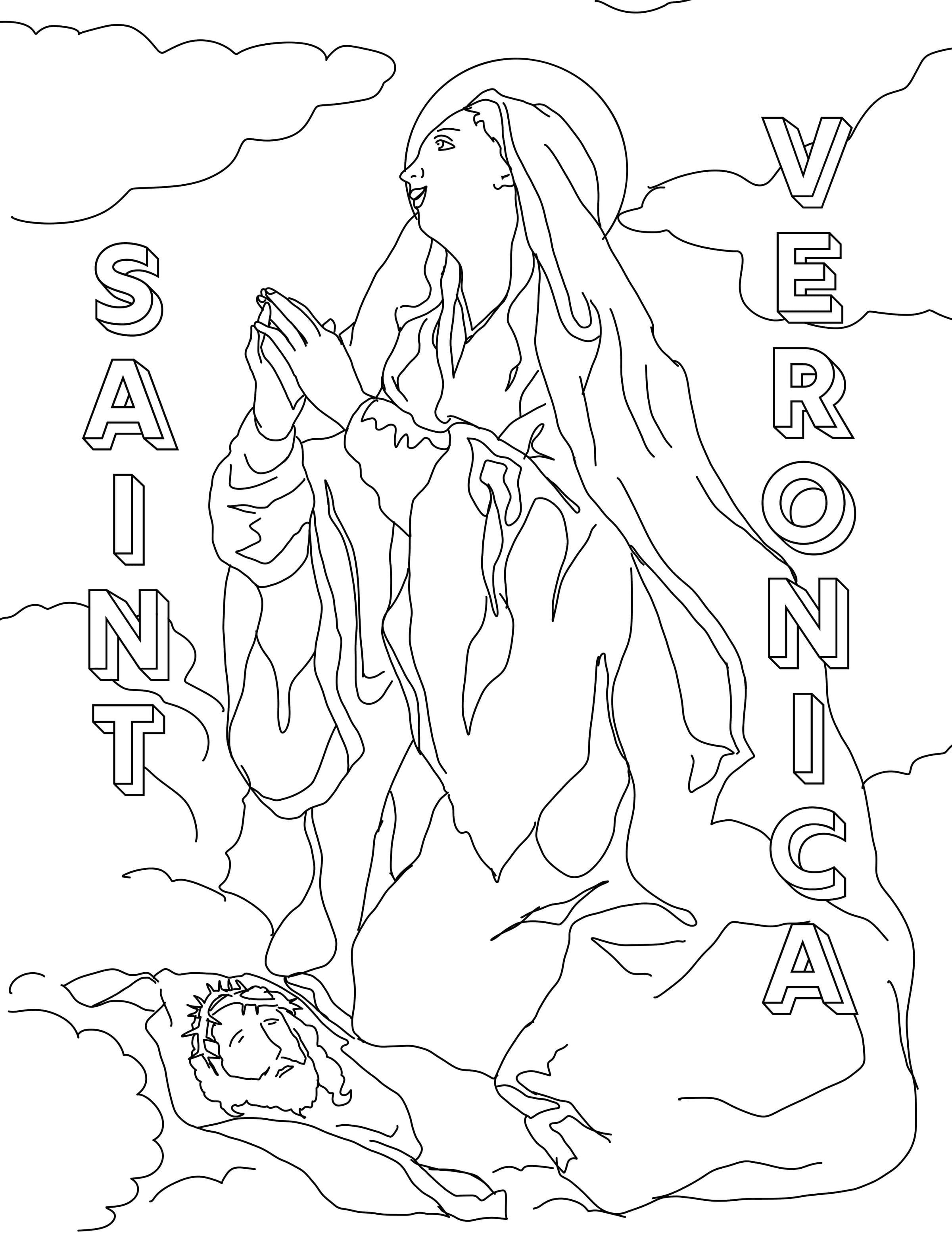 Saint Veronica - Catholic Coloring Page