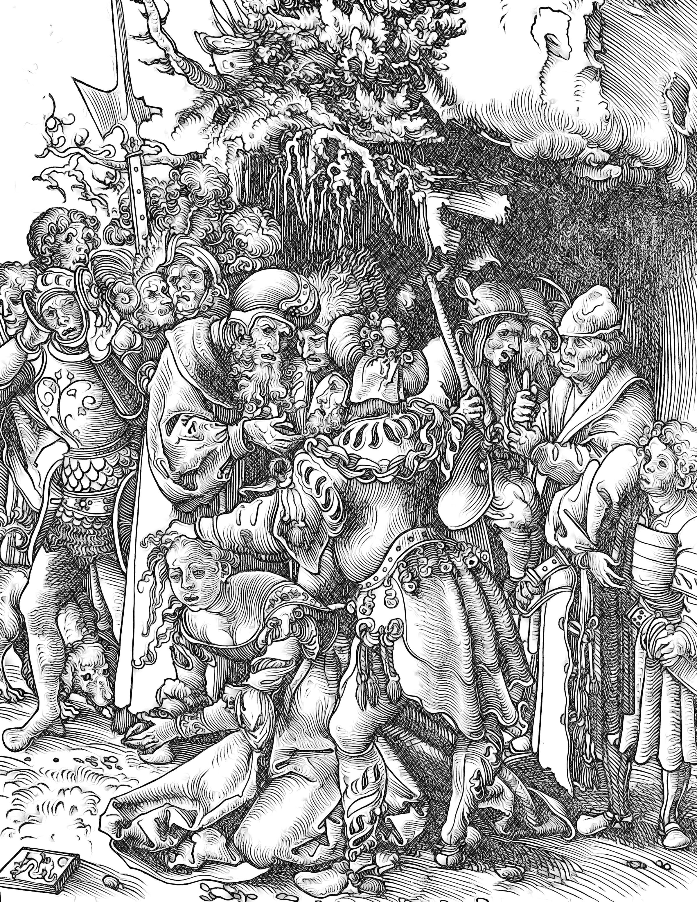 The Martyrdom of Saint Barbara - Catholic Coloring Page