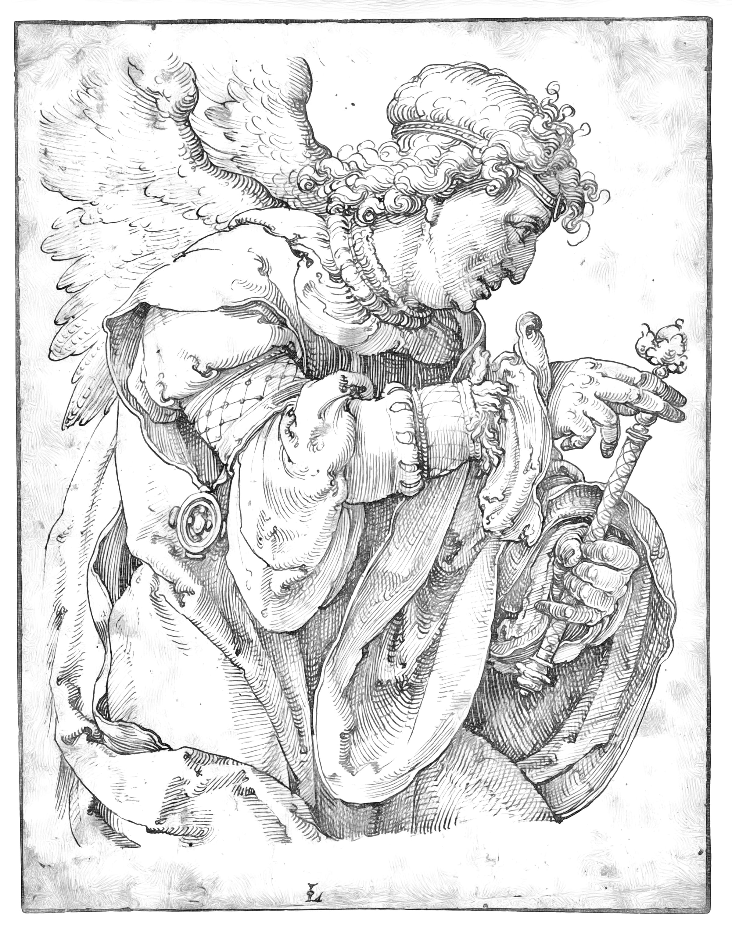 The Archangel Gabriel announcing the birth of Christ (1520) by Lucas ...