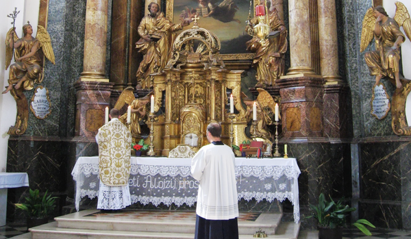 Latin Mass Homily - Catholic Stock Photo