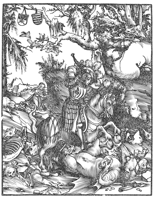 Saint George and the Dragon - Catholic Coloring Page