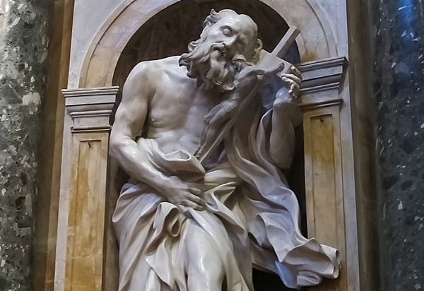 Statue of St. Longinus in St. Peter's Basilica - Catholic Stock Photo