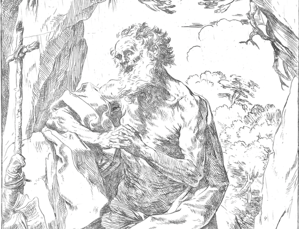 Saint Jerome (1601–1642) by Guido Reni - Catholic Coloring Page